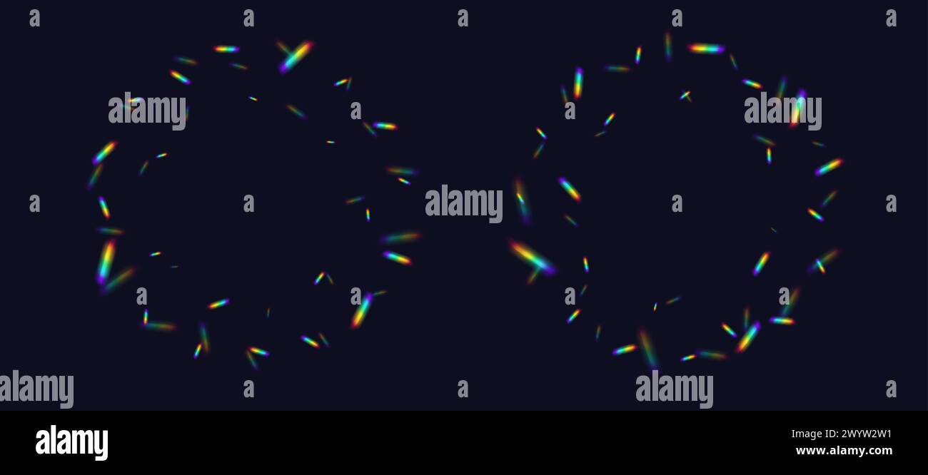 Rainbow refraction overlay frames, leak flare, prism light effect ...