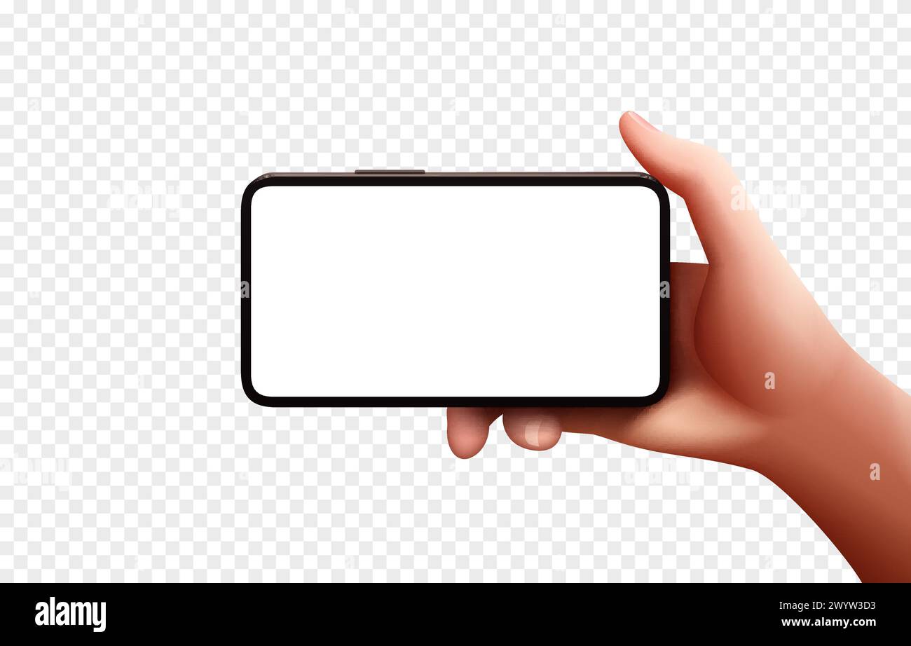 Phone in hand on a transparent background, Smart phone using, hand hold ...