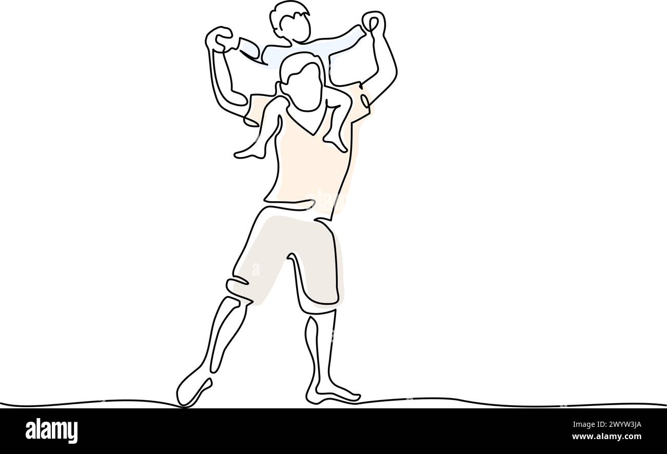 Father hand son shoulder Stock Vector Images - Alamy