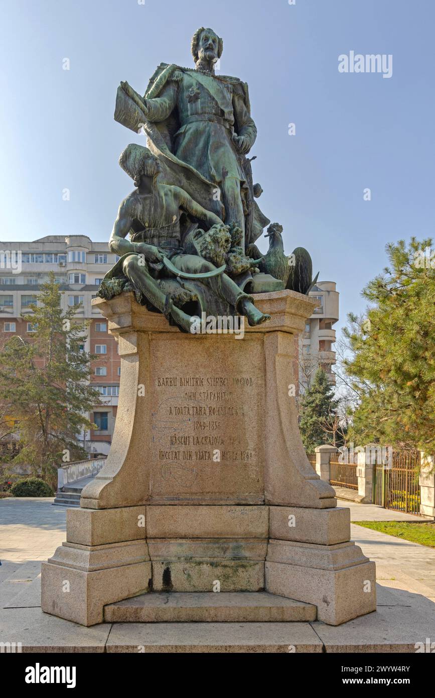 Craiova, Romania - March 16, 2024: Bronze Statue of Barbu Dimitrie ...
