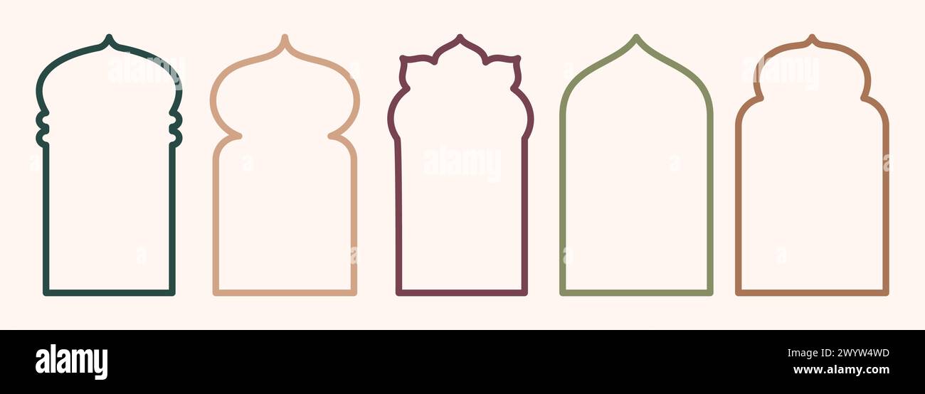 Shape Islamic door and window silhouette Arabic arch. Collection of ...