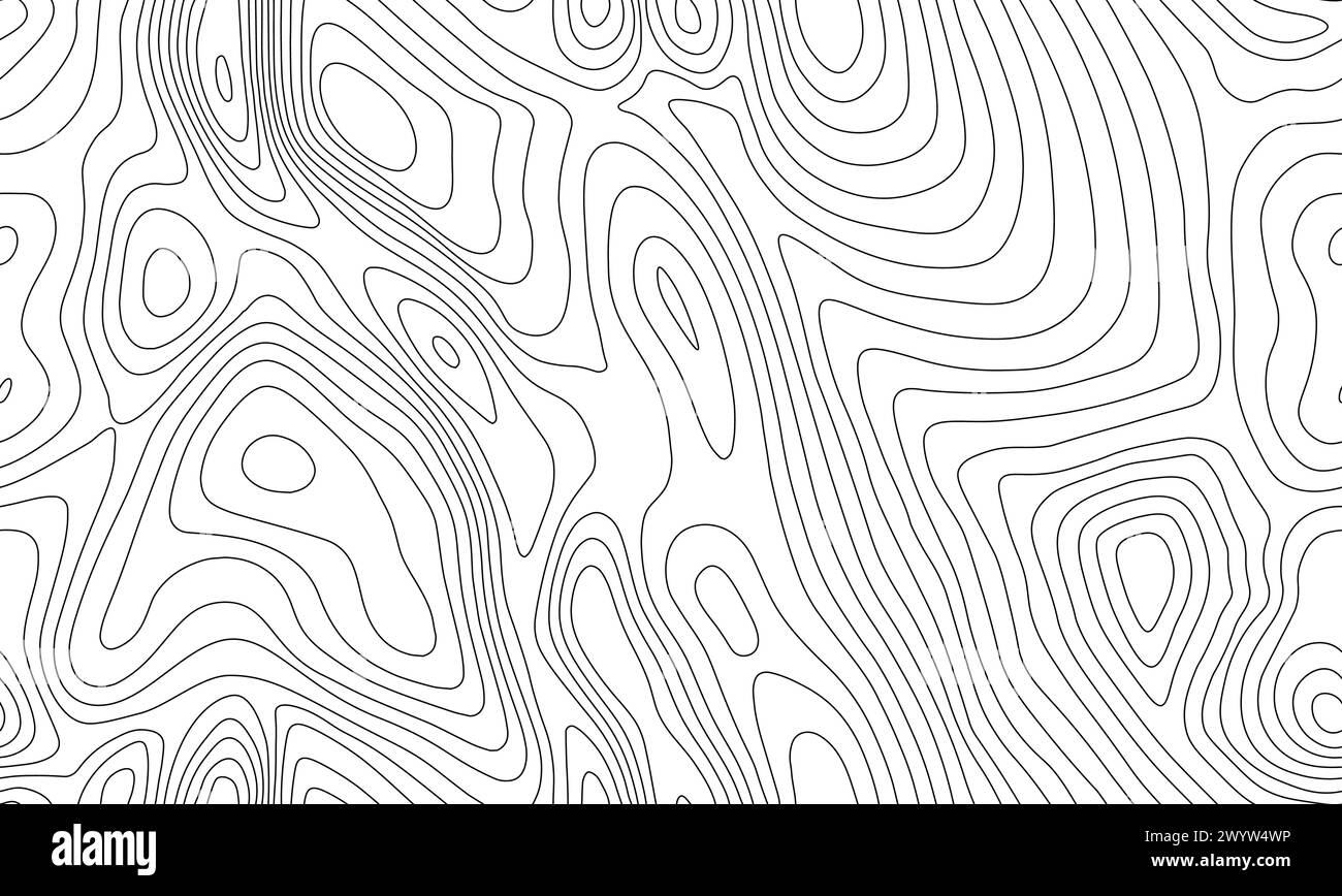 Seamless vector topographic map background. Line topography map ...