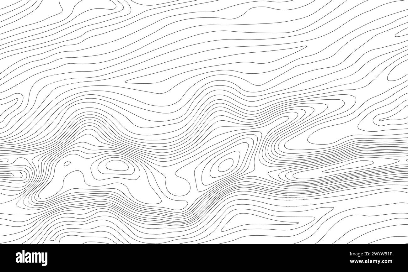 Seamless vector topographic map background. Line topography map ...