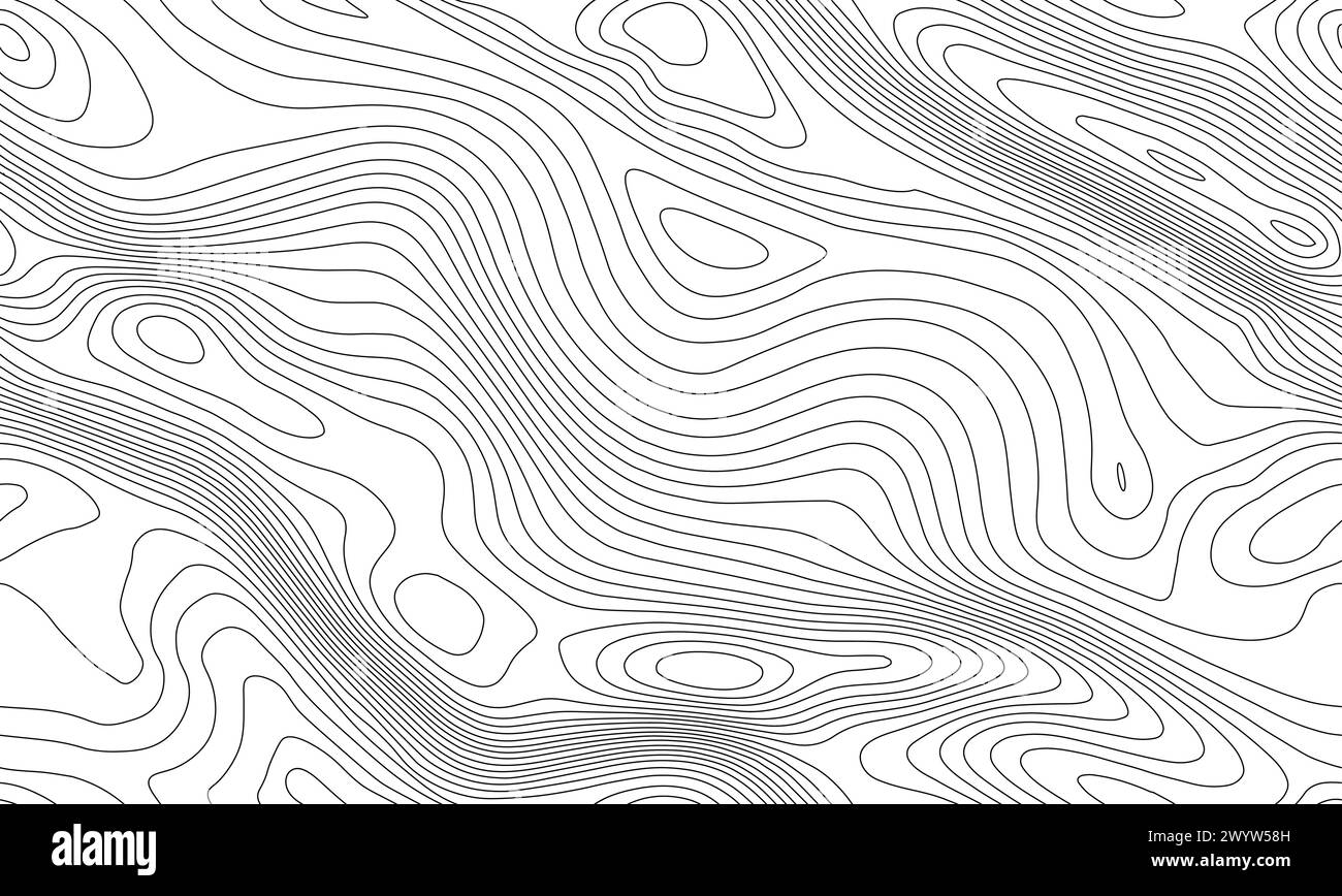 Seamless vector topographic map background. Line topography map ...