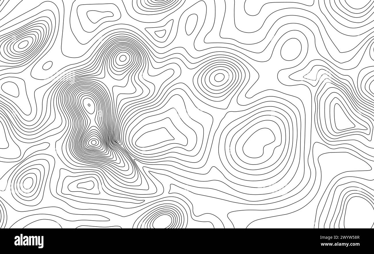 Seamless vector topographic map background. Line topography map ...