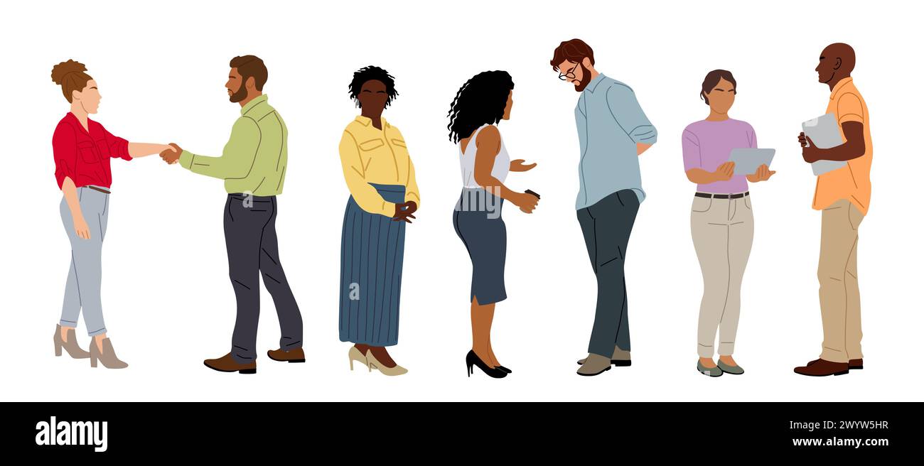 Group successful diverse businessman standing Stock Vector Images - Alamy