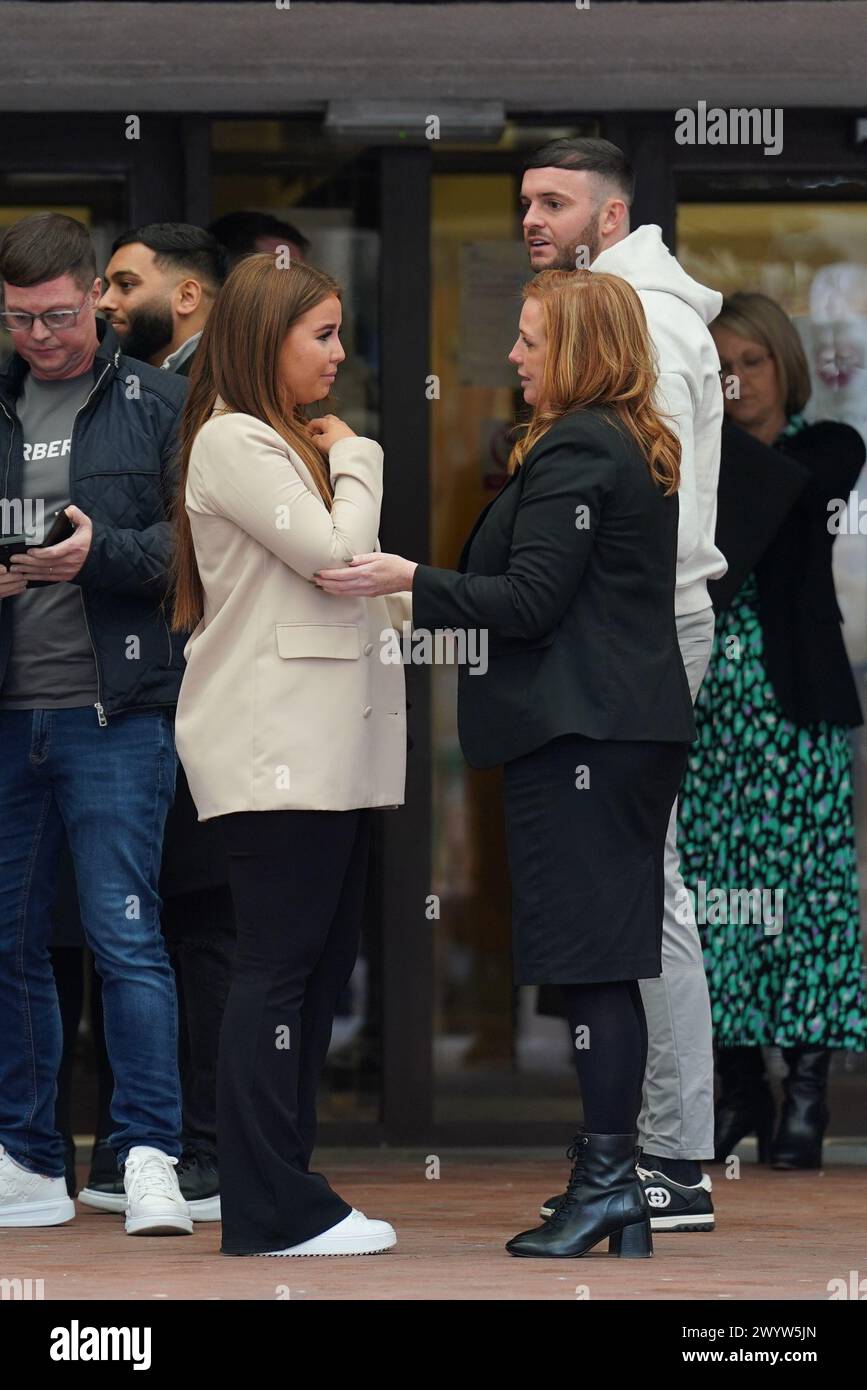 Jess Chatwin (left), Cody Fisher's girlfriend, outside Birmingham Crown ...