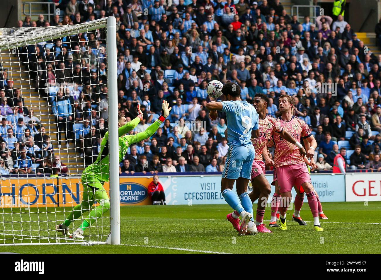 Coventry City's Ellis Simms scoring the opening goal during the Sky Bet ...