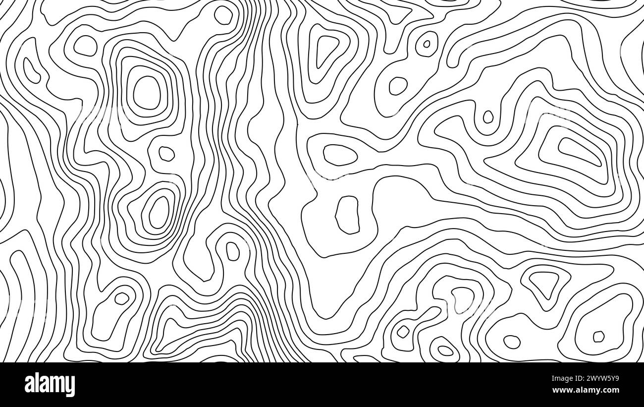 Seamless vector topographic map background. Line topography map ...