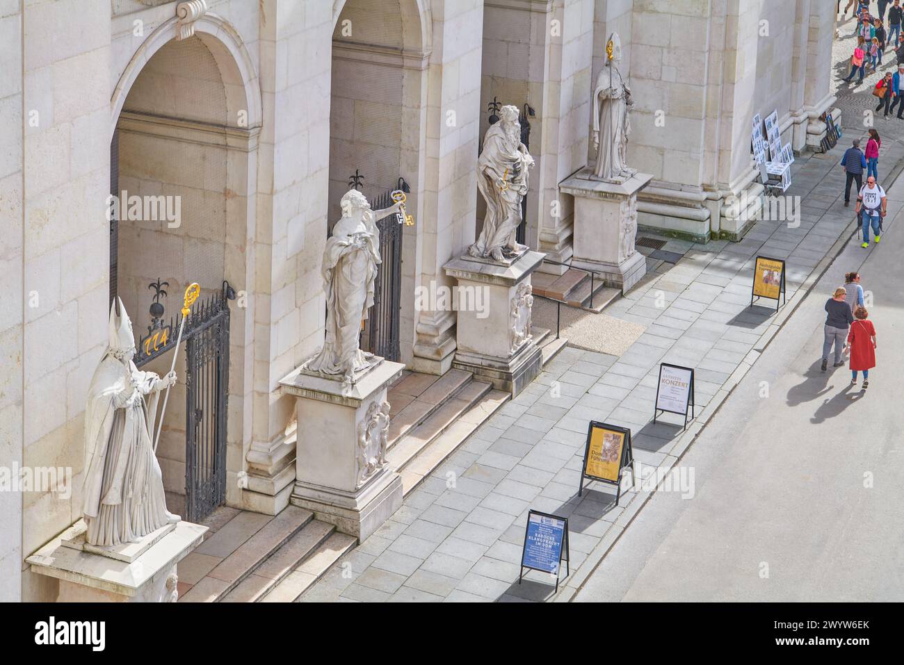 Salzburg, Austria - October 5, 2022: The statues of saints on the ...