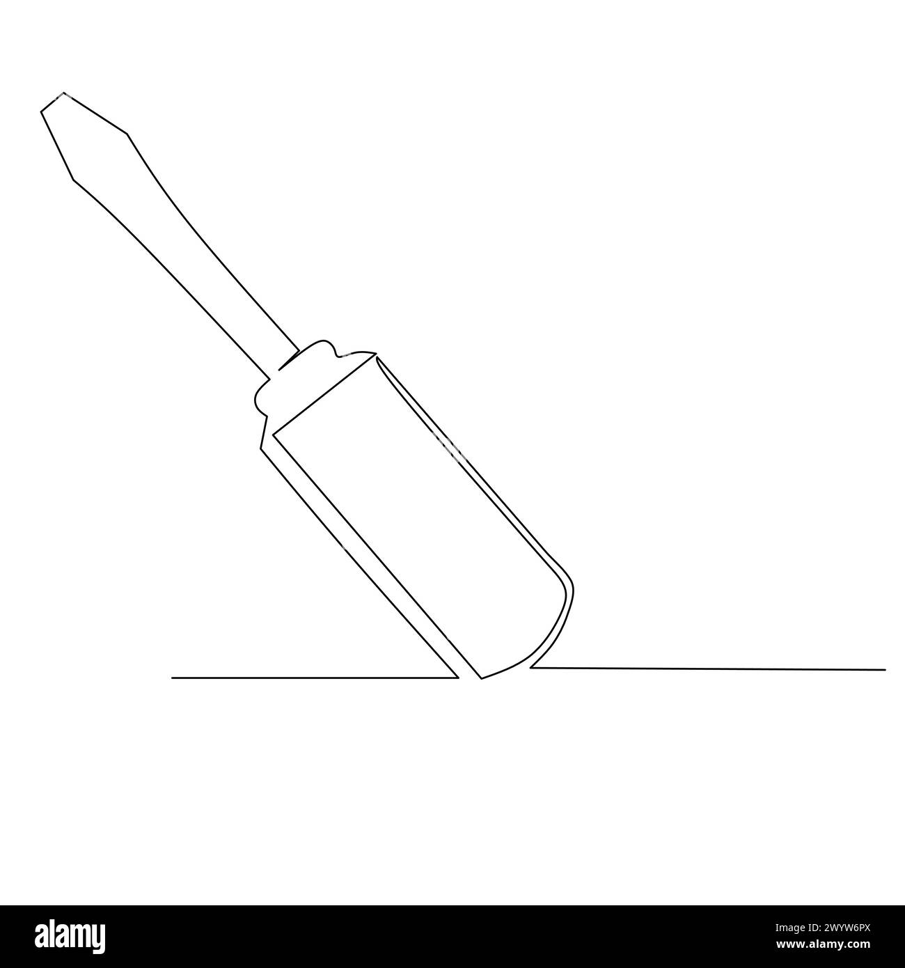 Flat head screw driver. Small carpentry work in the workshop and Home ...