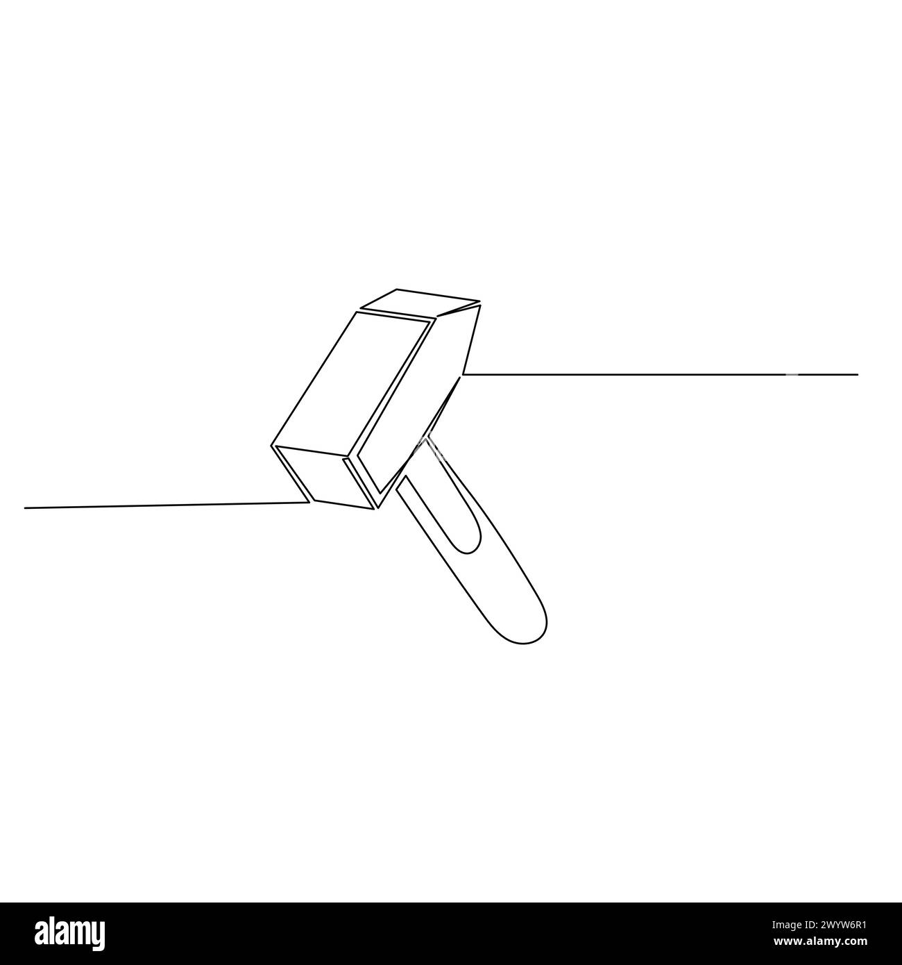 Continuous one line drawing of an engineer hammer. Simple modern hand ...