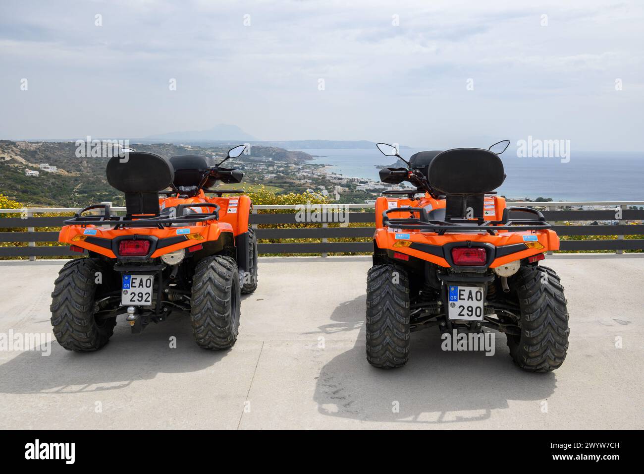 Kos, Greece - May 11, 2023: Quad, popular means of transport to explore ...