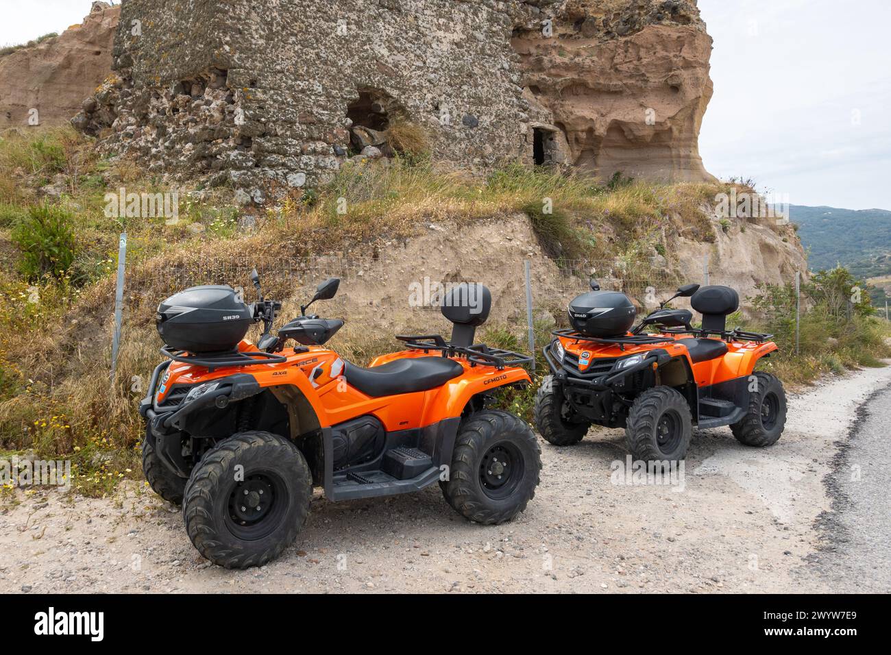 Kos, Greece - May 11, 2023: Quad, popular means of transport to explore ...