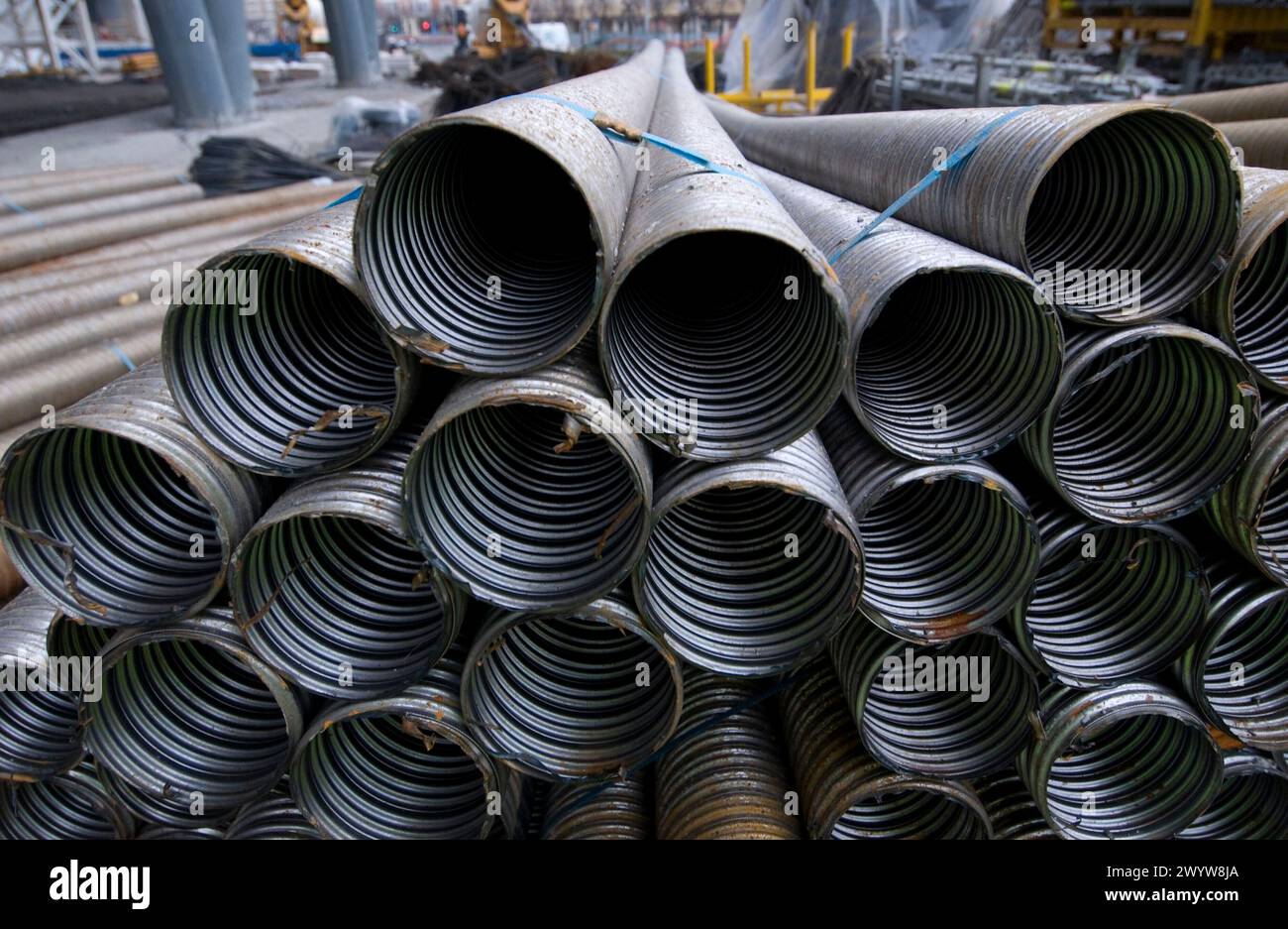 Ventilation tubes for air-conditioning, Construction materials Stock ...