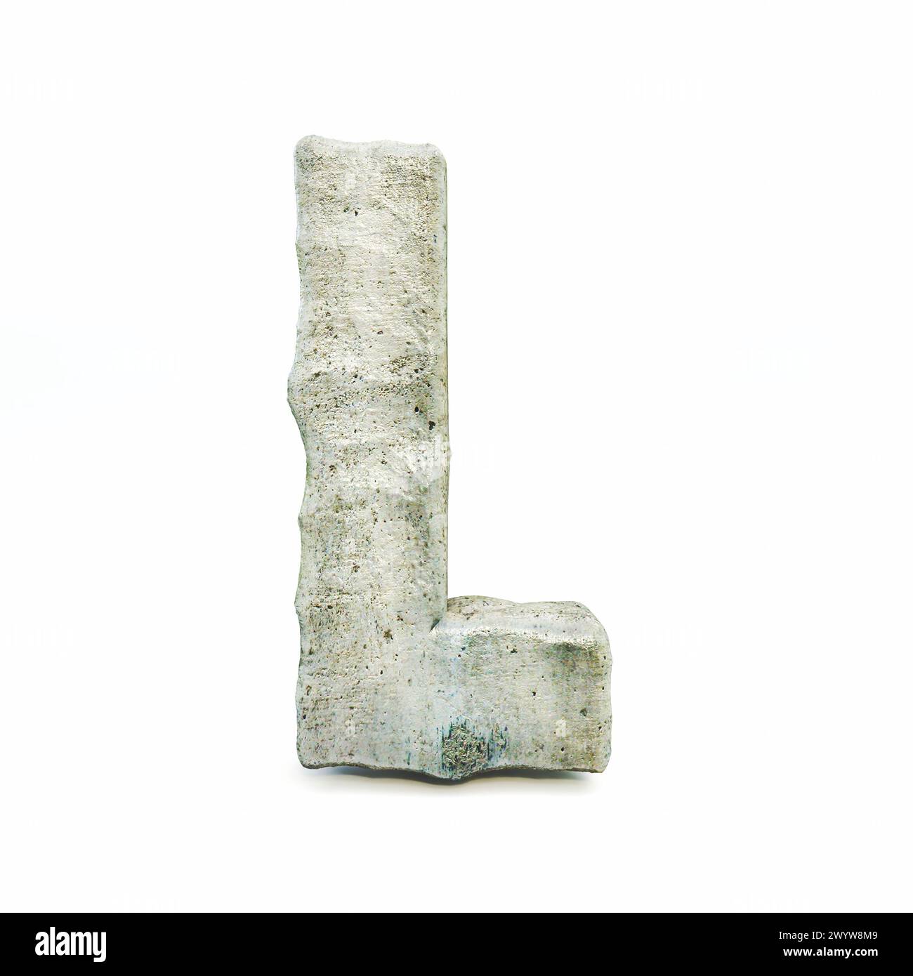 Stone font Letter L 3D rendering illustration isolated on white ...