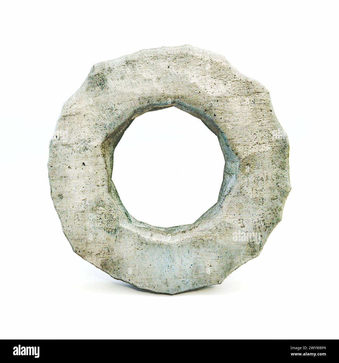 Stone font Letter O 3D rendering illustration isolated on white background Stock Photo - Alamy