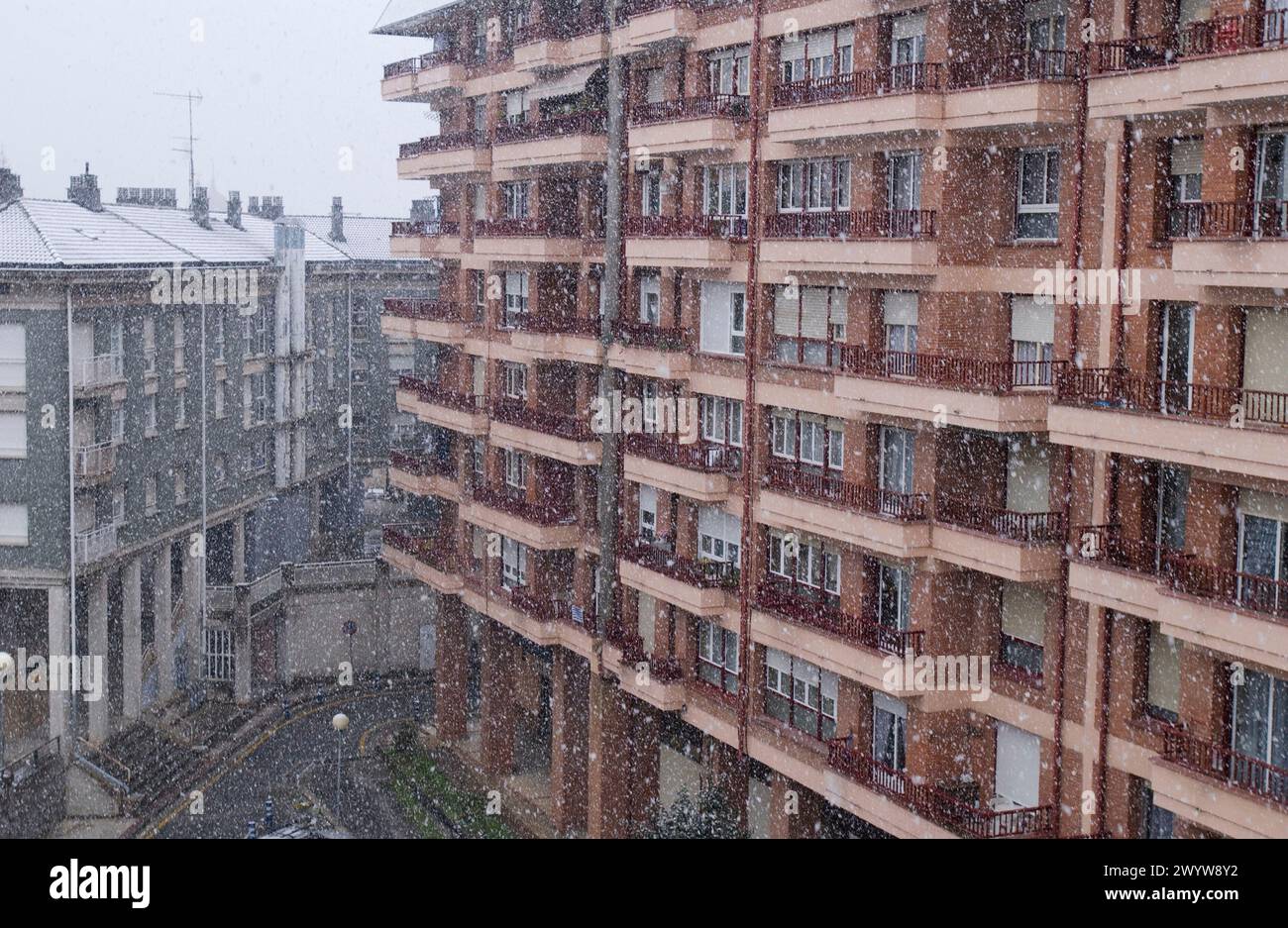Snow storm. Legazpi. Guipúzcoa, Spain Stock Photo - Alamy
