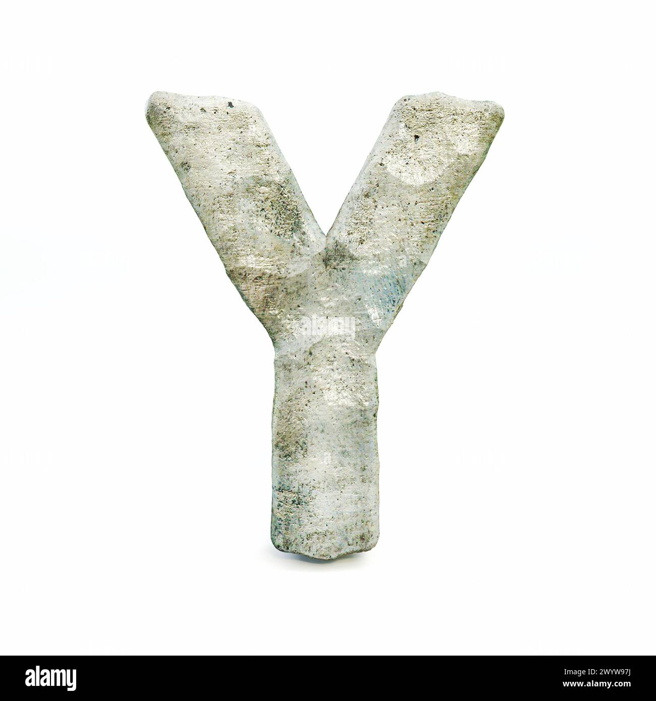 Stone font Letter Y 3D rendering illustration isolated on white ...