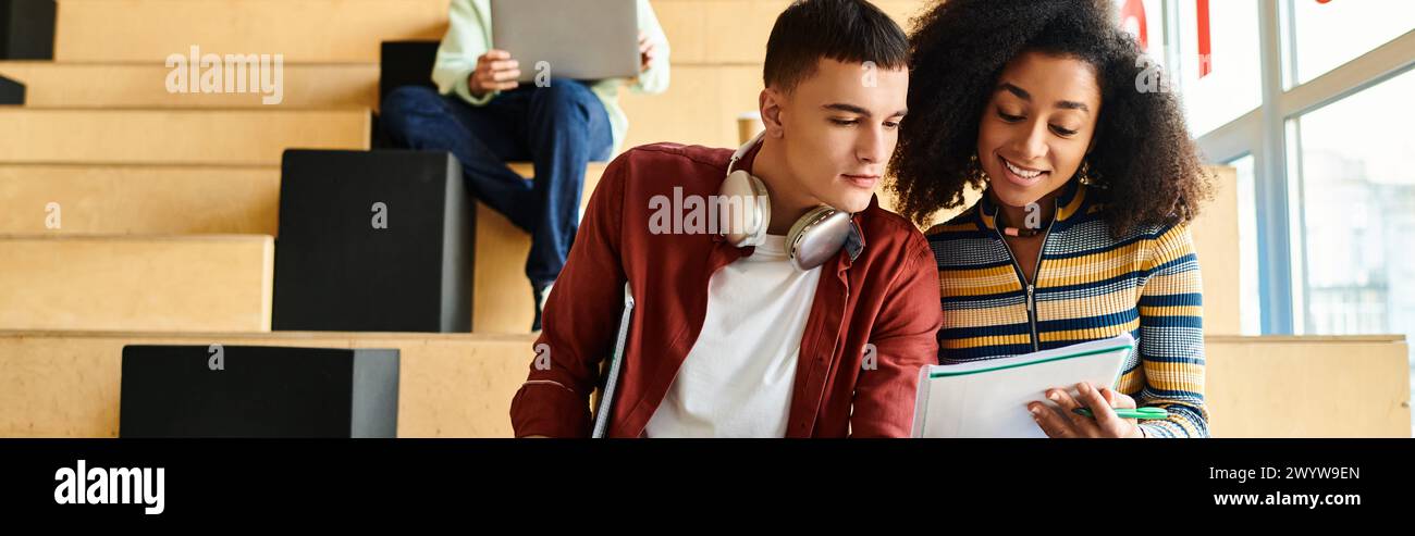 A black girl and a multicultural man stand side by side, symbolizing ...