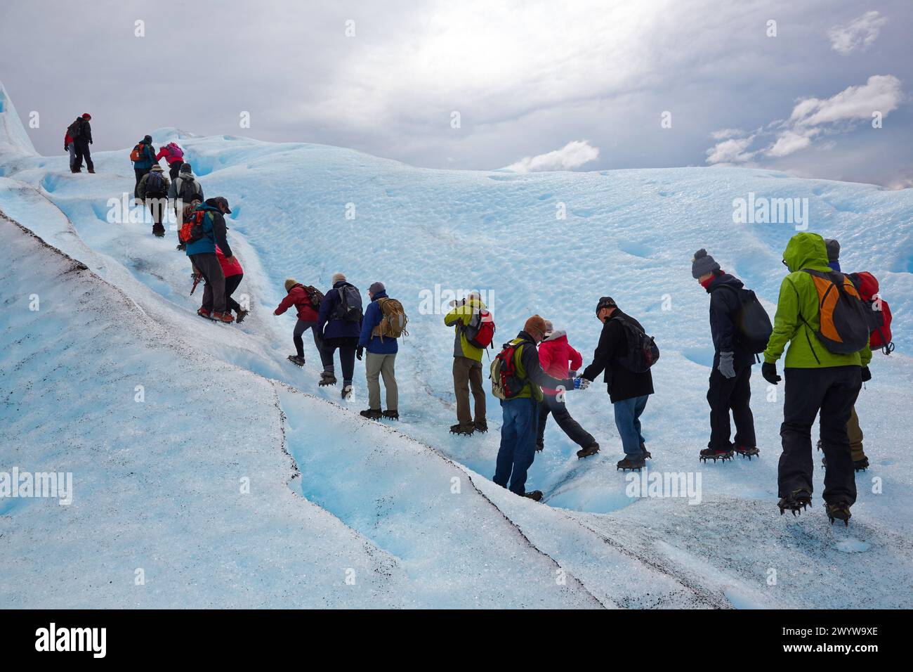 Mini trekking. Walk on the glacier with crampons. Perito Moreno glacier ...
