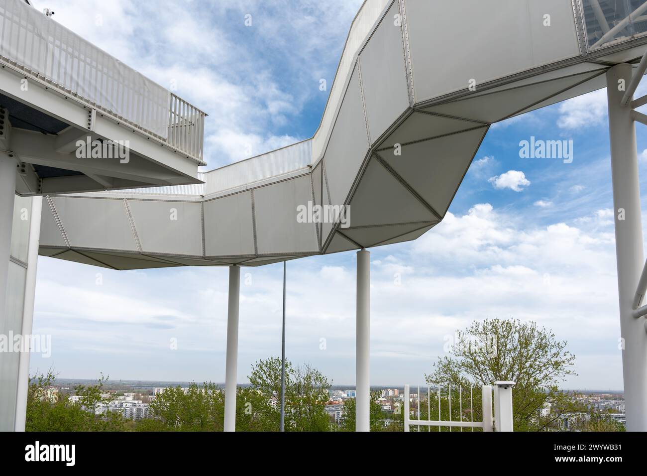 The observation tower is located in Berlin Marzahn. close-up ...