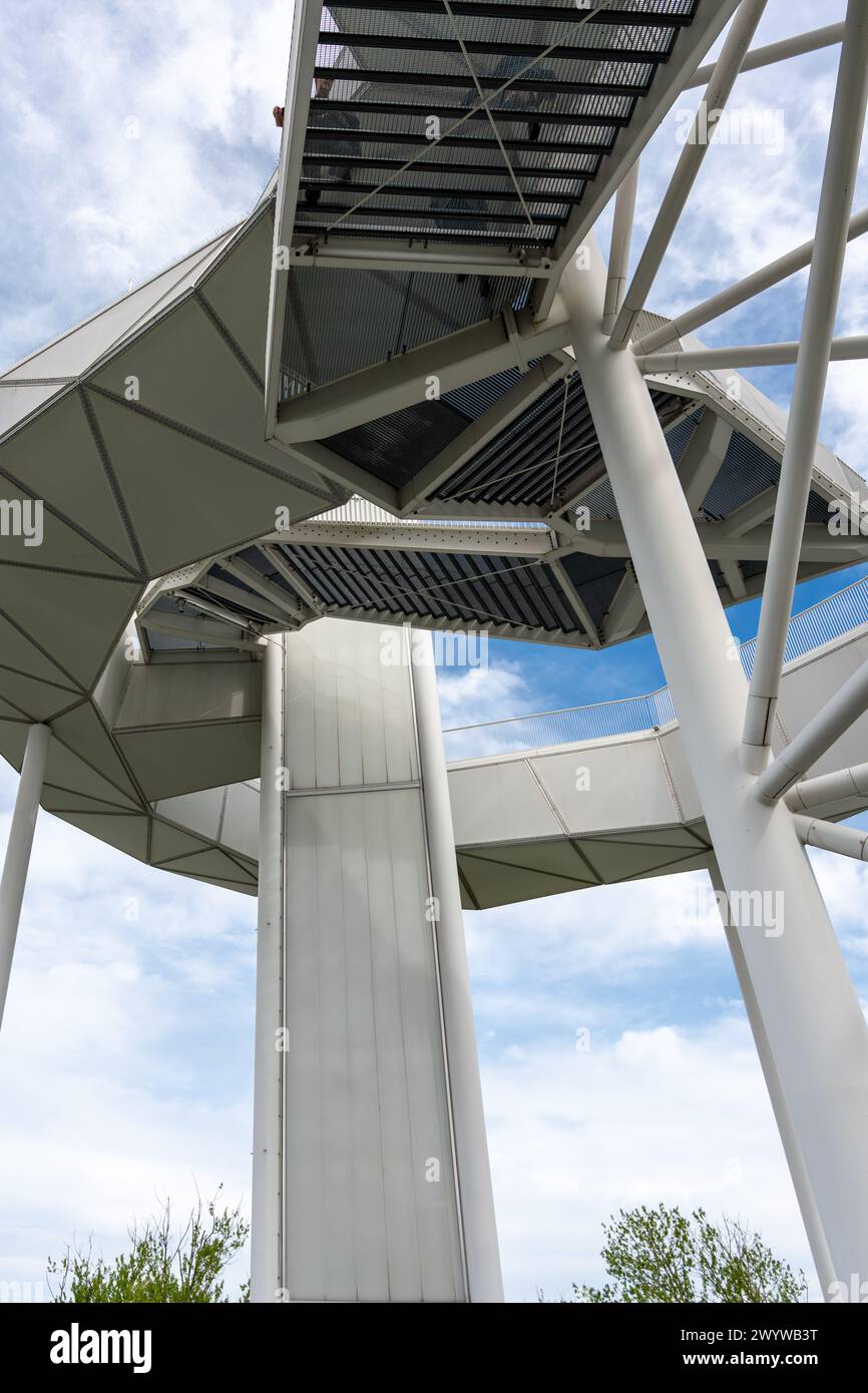 The observation tower is located in Berlin Marzahn. close-up ...
