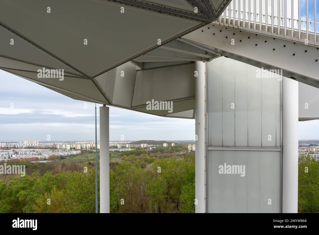 The observation tower is located in Berlin Marzahn. close-up ...
