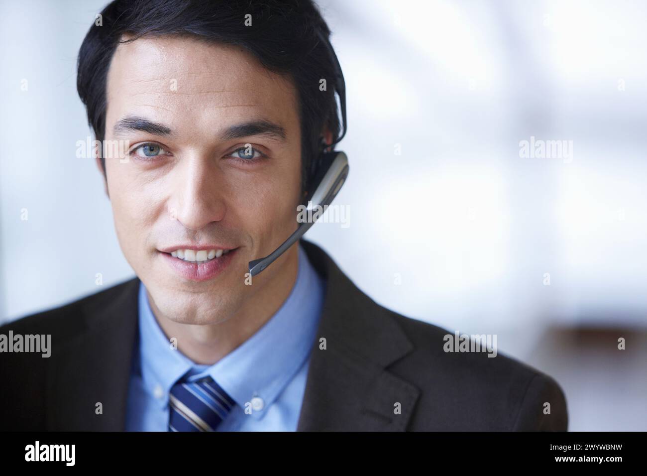 Male executive using telephone headset hi-res stock photography and ...