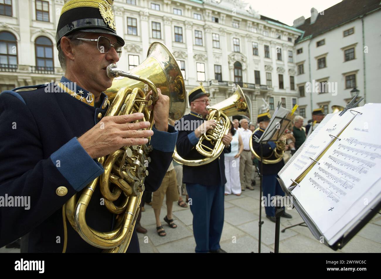 Music band. Courtyard In der Burg, Hofburg, Vienna, Austria Stock Photo ...