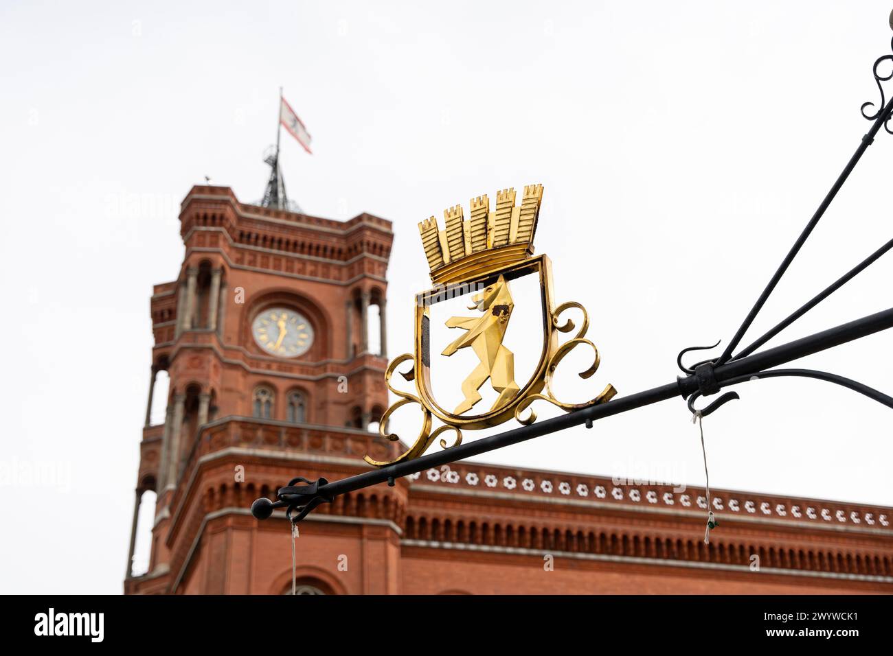 Red Town Hall at Alexanderplatz, Berlin, Germany. Red Town Hall close ...