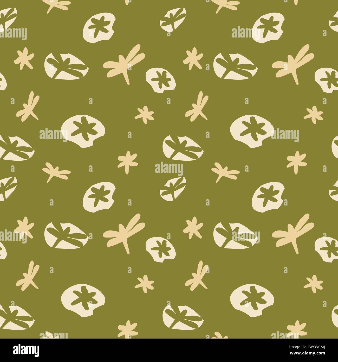 Dragonfly seamless pattern. Insects collage shape of ripped papers ...