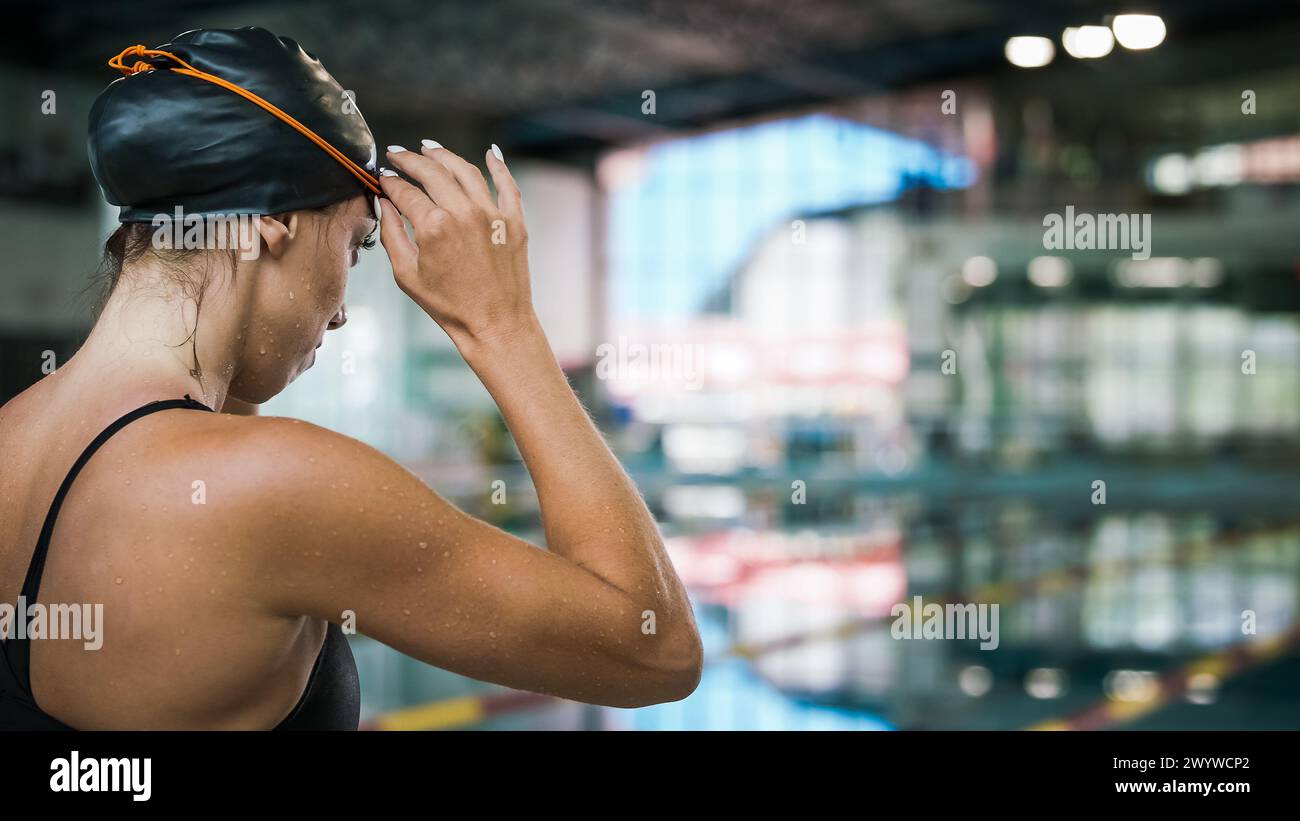 Swimmer standing swimming pool hi-res stock photography and images - Alamy