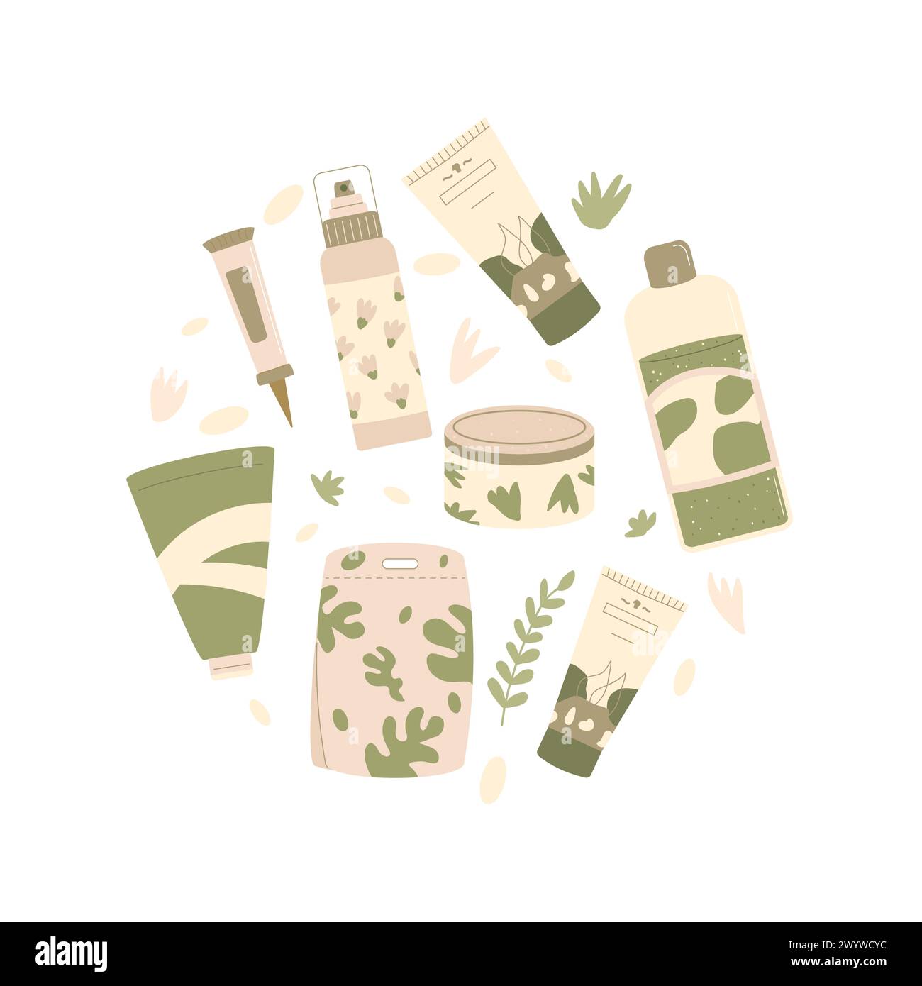 Skincare cosmetics circle emblem. Cleansing and moisturizing face ...