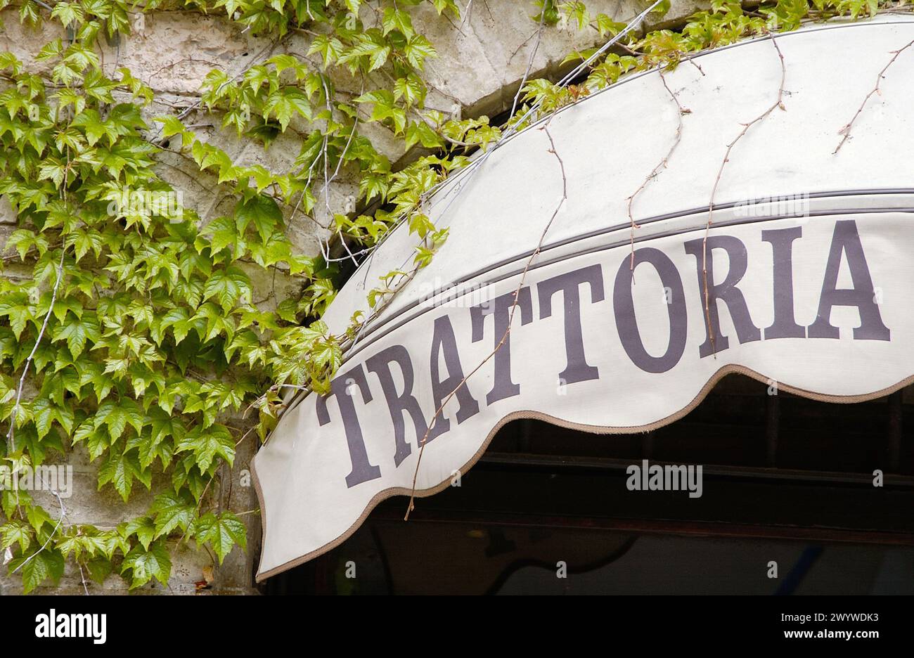Trattoria, restaurant sign. Assisi. Umbria, Italy Stock Photo - Alamy