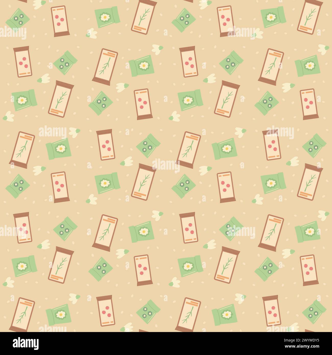 Gardening seeding plant seamless pattern. Spring horticulture items ...