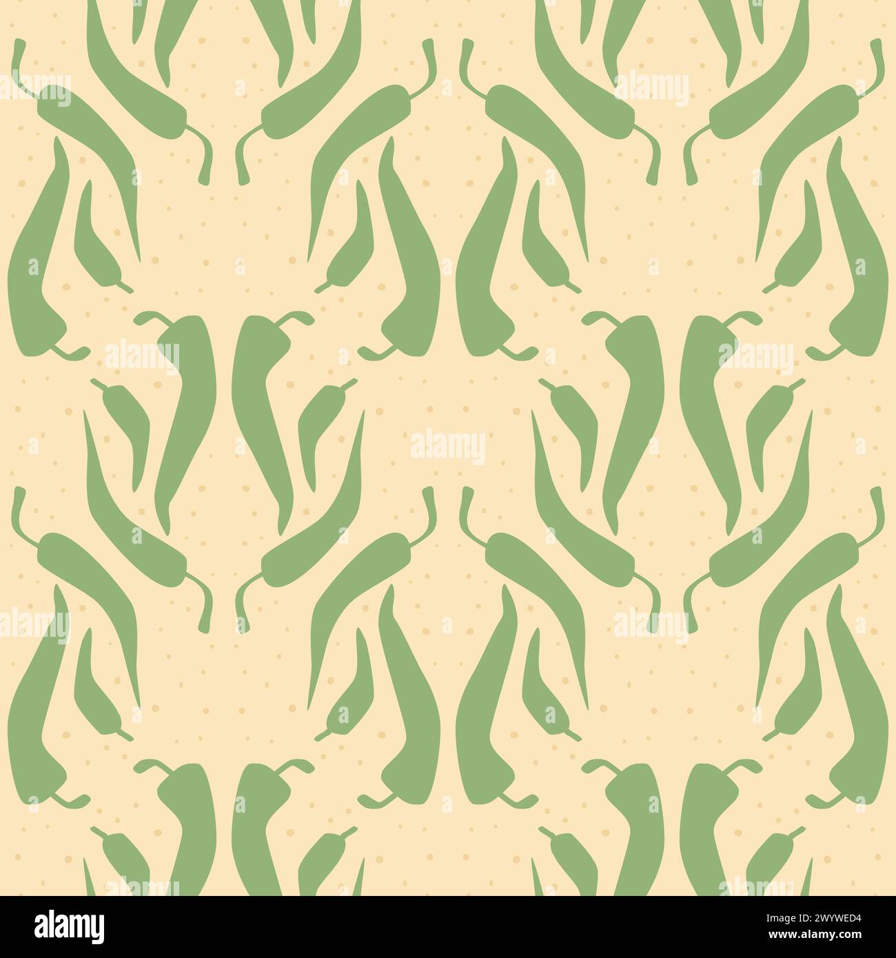 Chili pepper silhouette seamless pattern. Mexican food symbol repeat ...