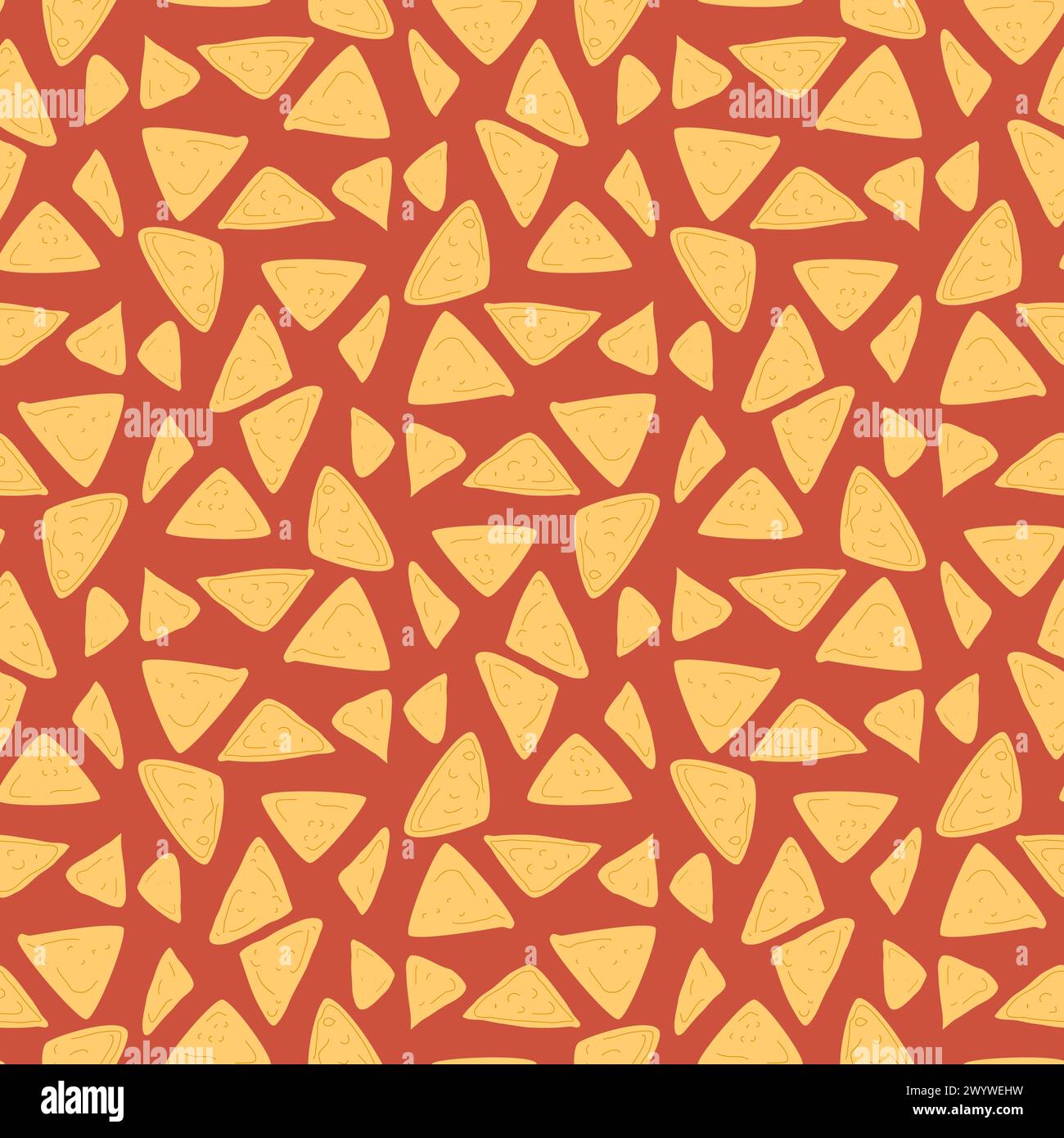 Nachos seamless pattern. Mexican cuisine repeat background. Tortilla ...