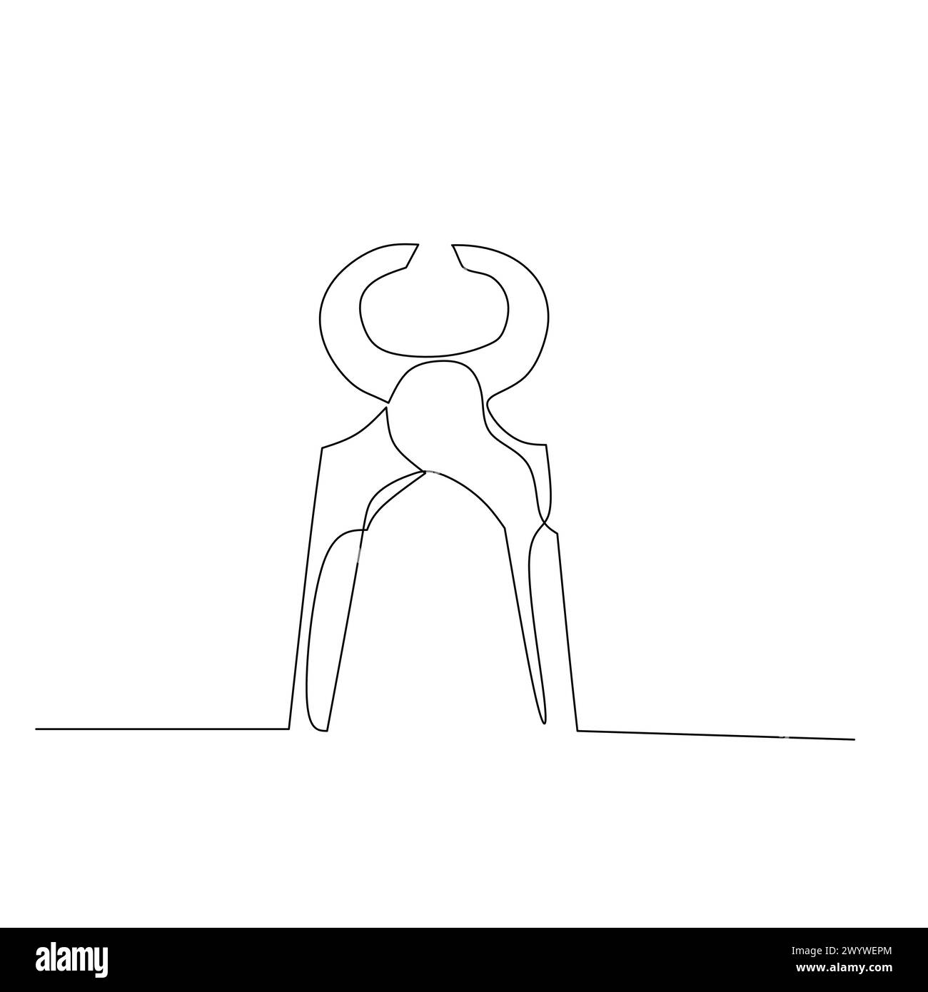 Continuous line drawing of a wire cutting nail puller pincer. Simple ...