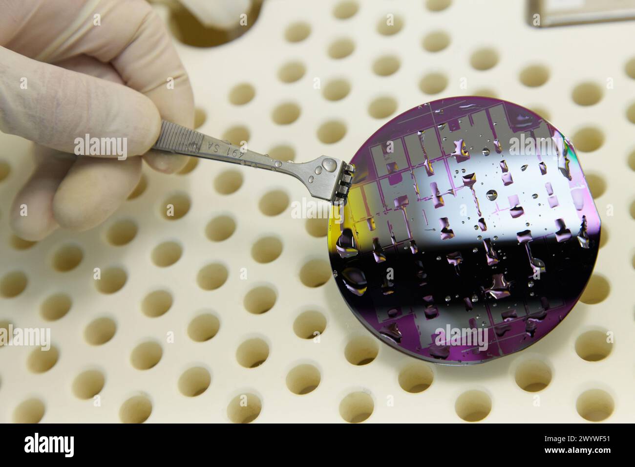 Silicon wafer curing pdms microfluidic hi-res stock photography and ...