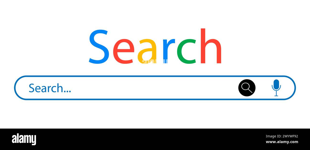 Search bar icon, user interface icon, web page template vector Stock ...