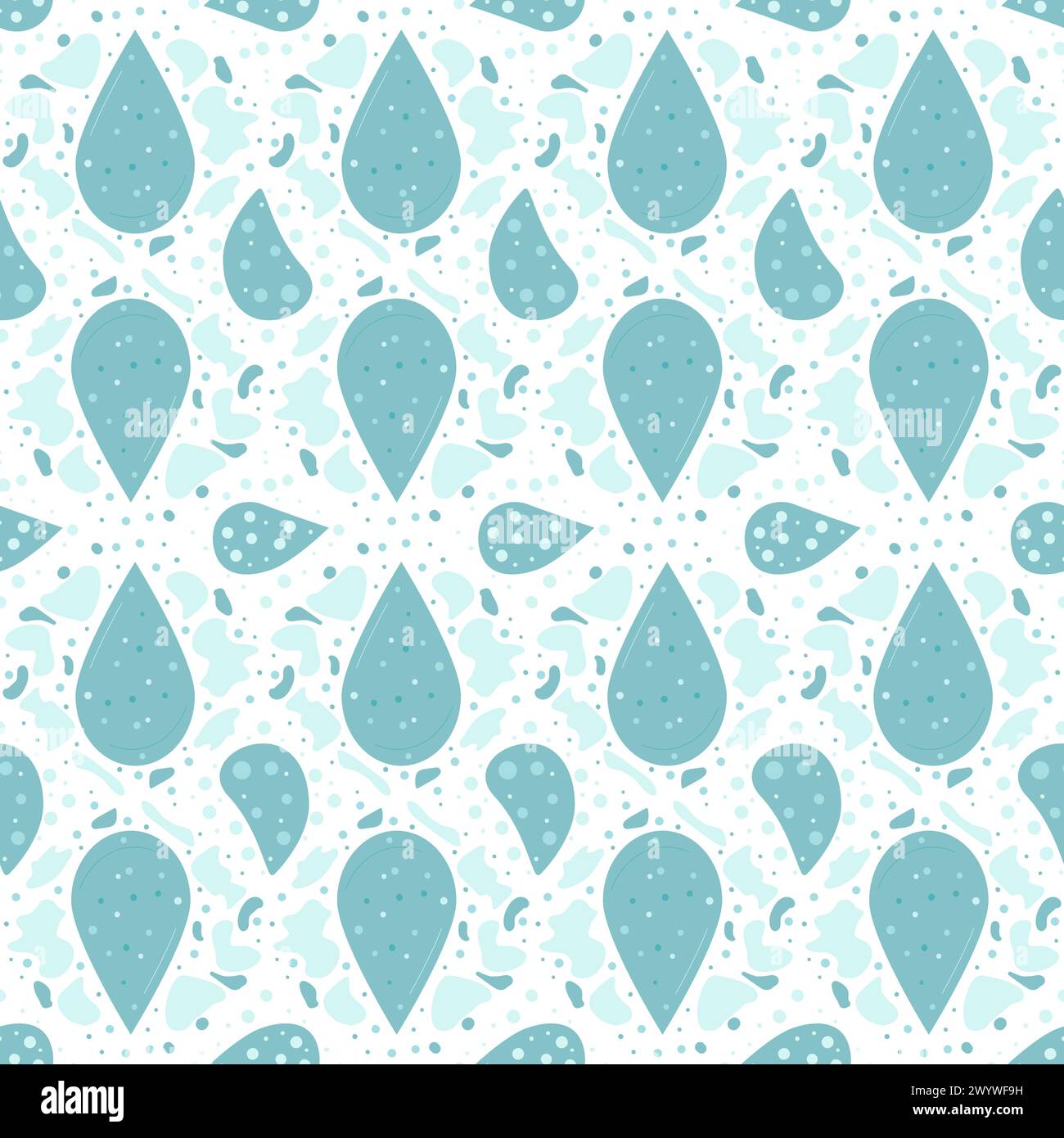 Water drops seamless pattern. Clean drink endless background. Vector ...