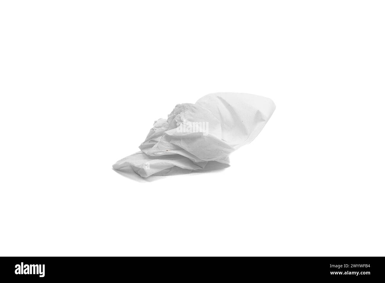 Crumpled Tissue Paper Used Screwed Paper Tissue Isolated On White Background Personal Hygiene
