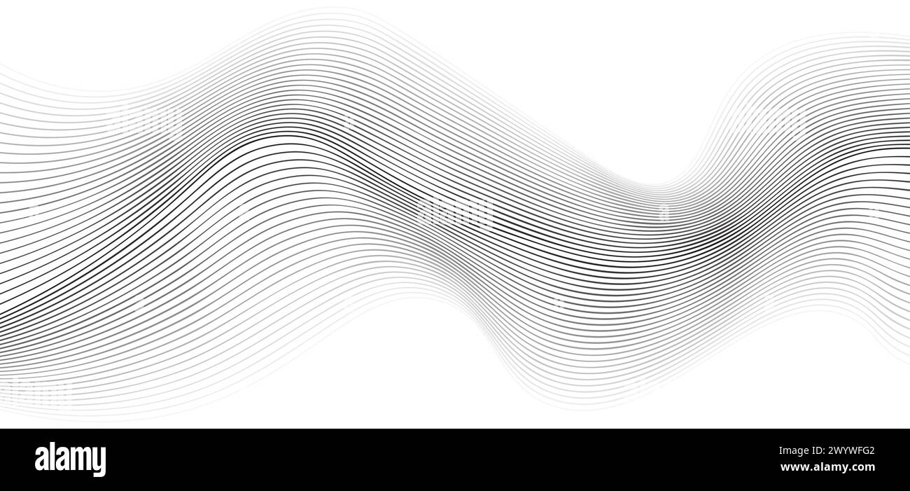 black and white wavy gradient background. Vector illustration Stock ...