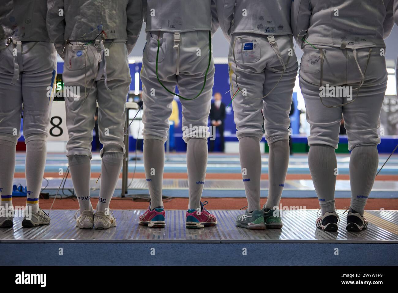 Feet of the National Fencing Team of Ukraine at the opening ceremony of ...