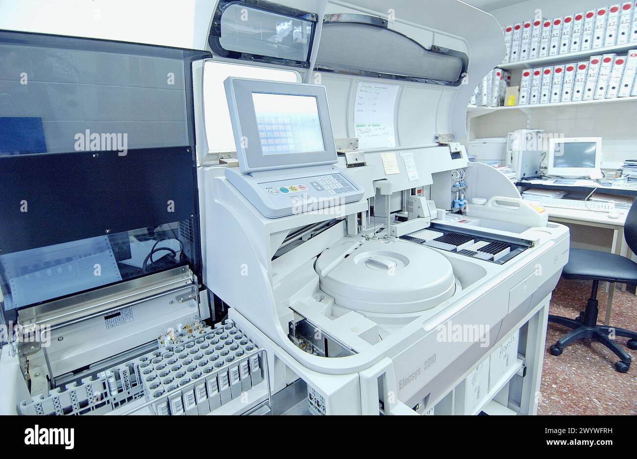 Blood analyzer at laboratory of hospital Stock Photo - Alamy