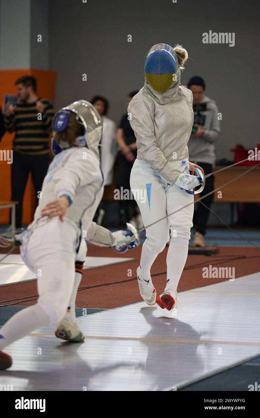 Decorated fencer Olga Kharlan, Olympic medalist, performing at the ...