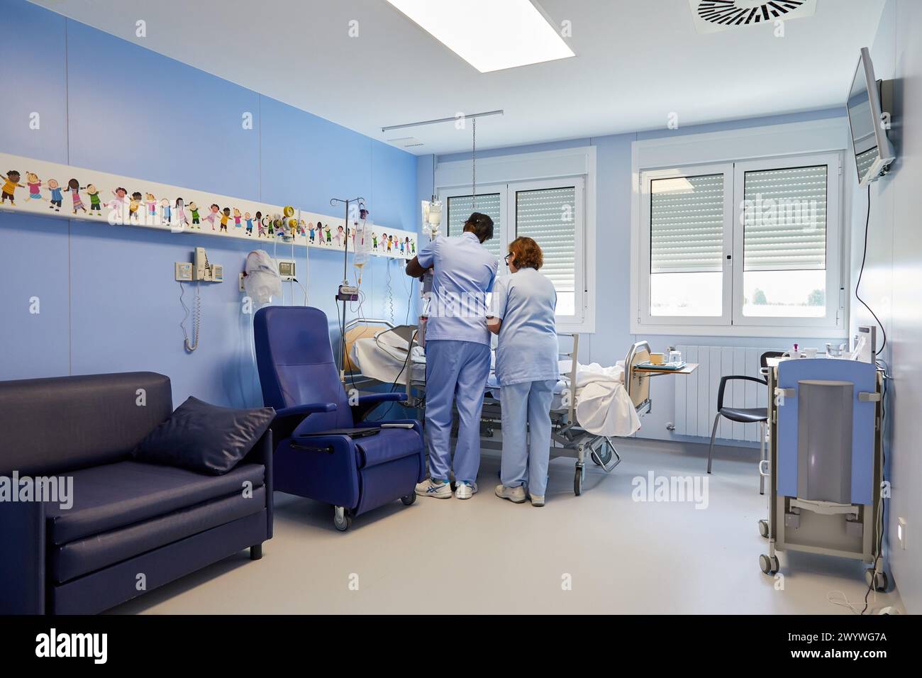 Nurse with patient, Plant for hospitalization of children, Hospital ...