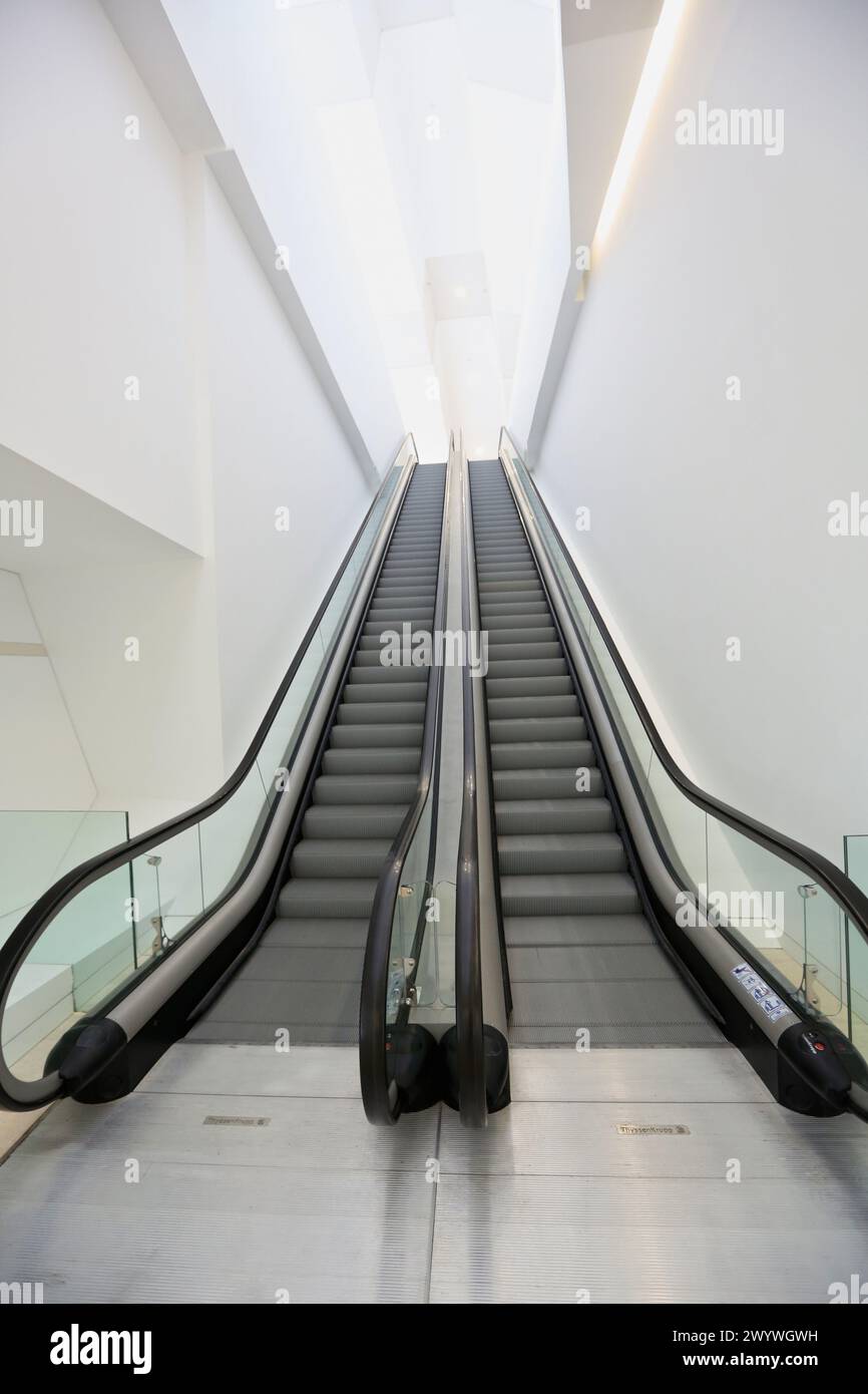 Escalators, Museum, Cidade da Cultura de Galicia, City of Culture of Galicia, designed by Peter ...