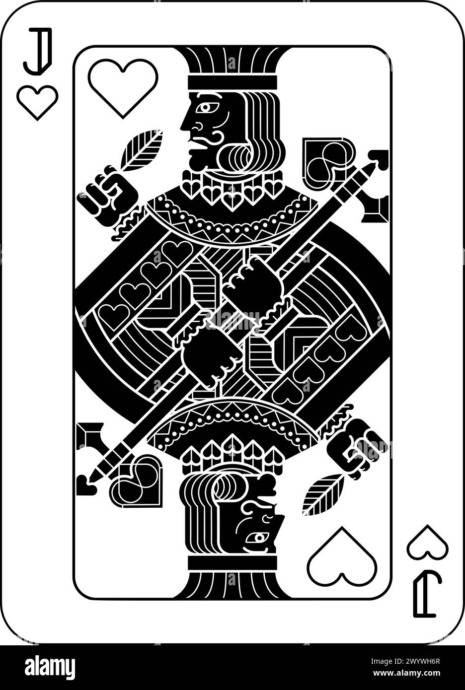 Playing Cards Deck Pack Jack Of Hearts Card Design Stock Vector Image ...